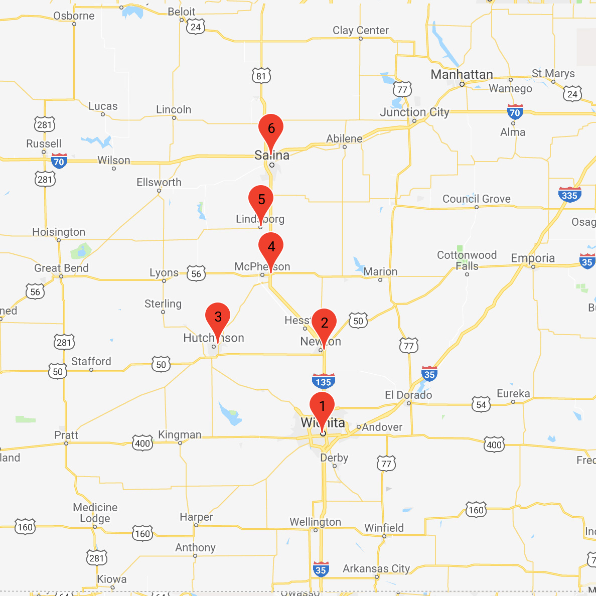 Bus Tickets Wichita to Salina KS | Beeline Express